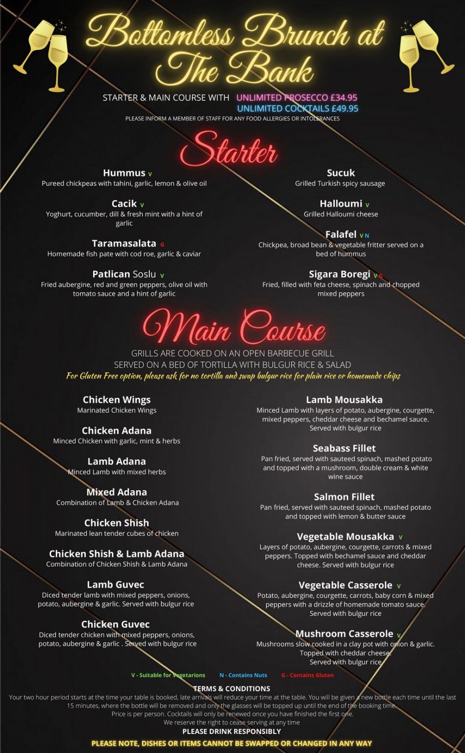 Menu | The Bank Restaurant