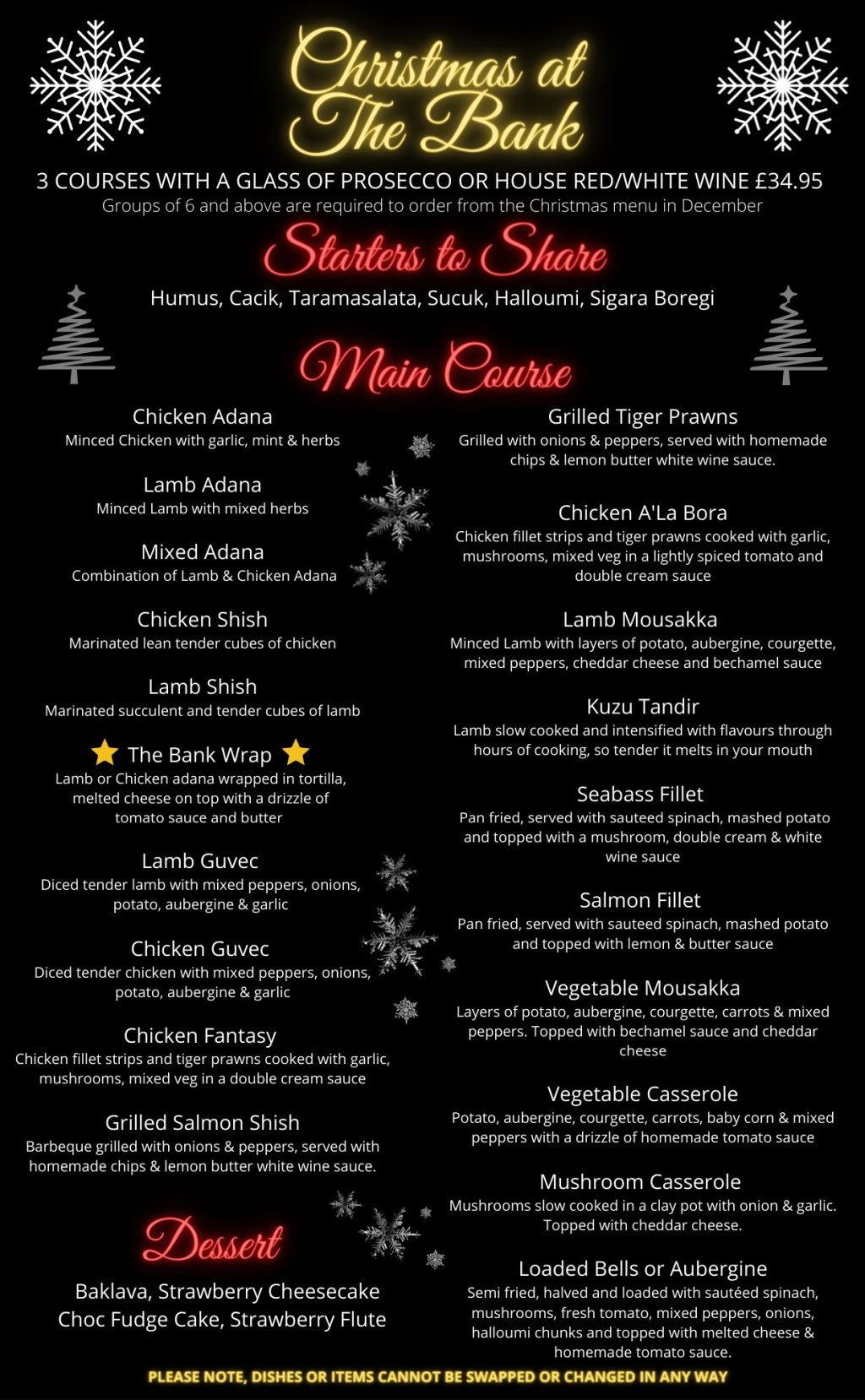 Menu | The Bank Restaurant