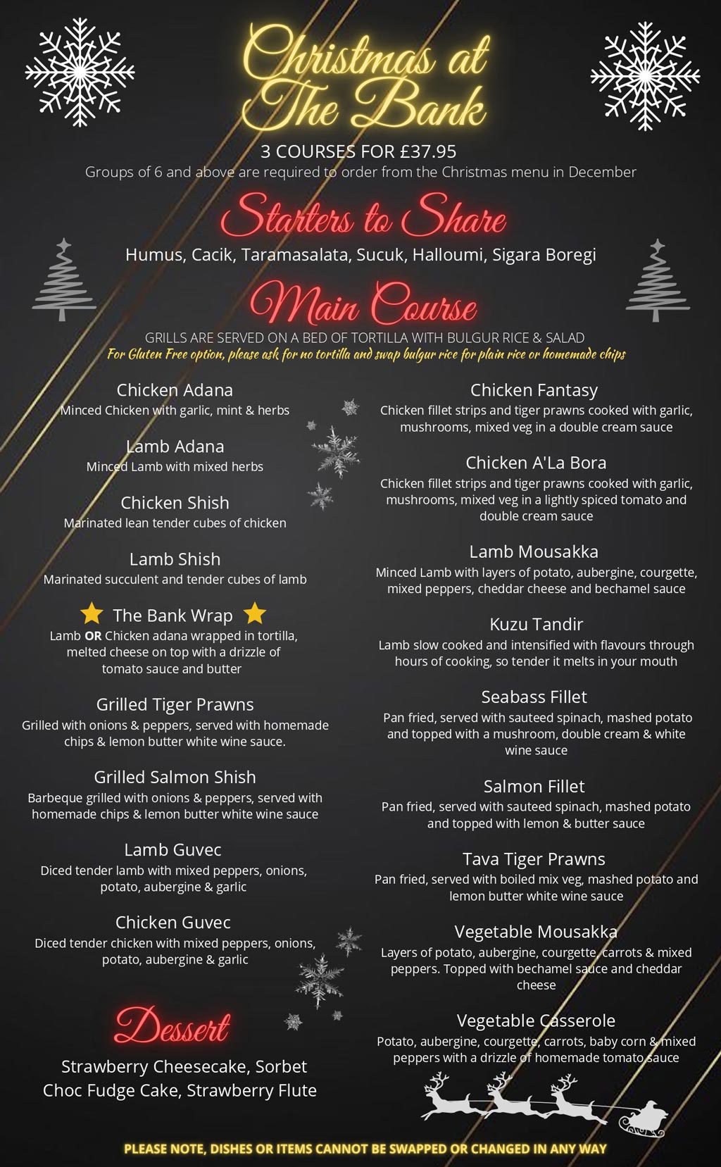 Menu | The Bank Restaurant