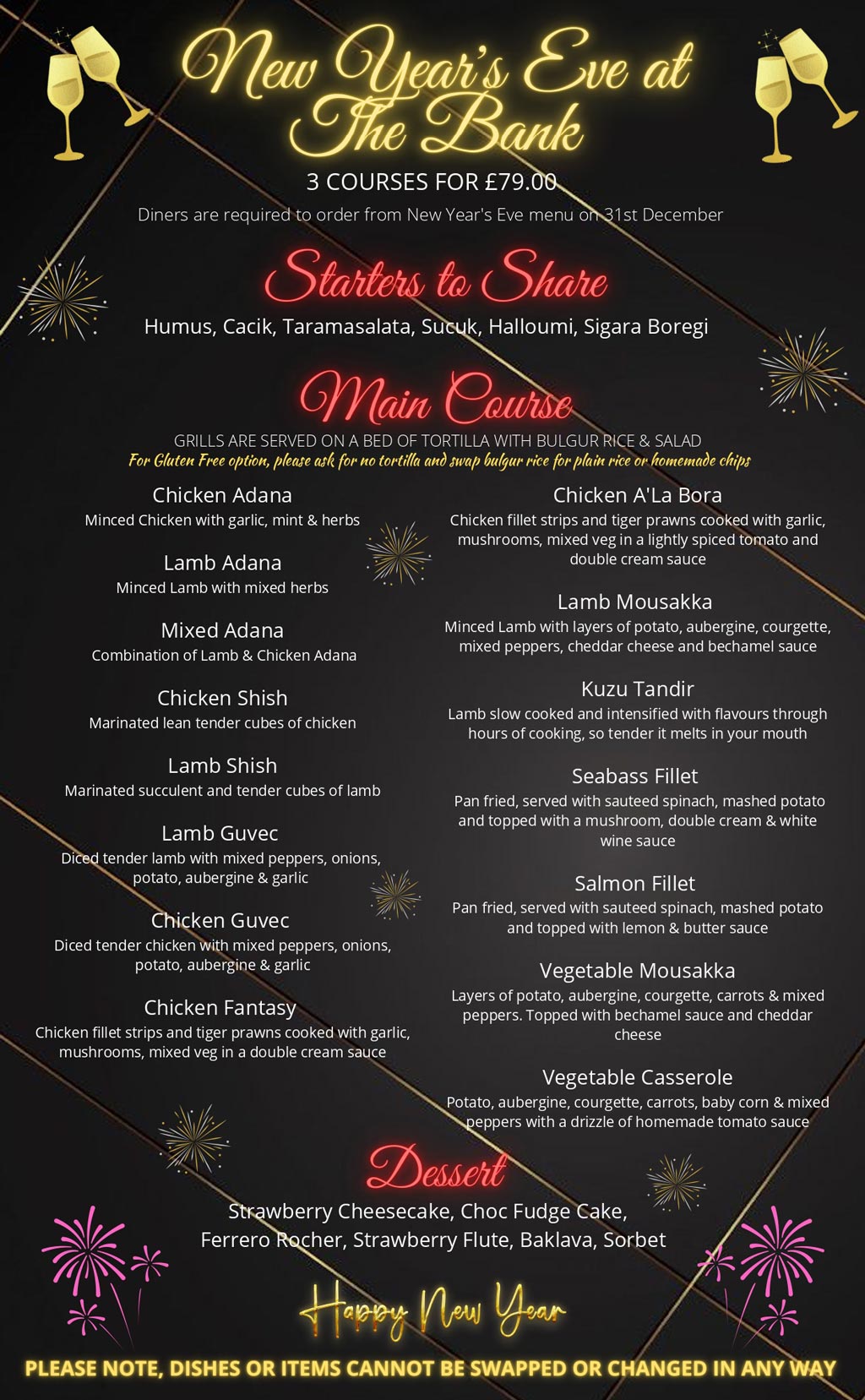 Menu | The Bank Restaurant