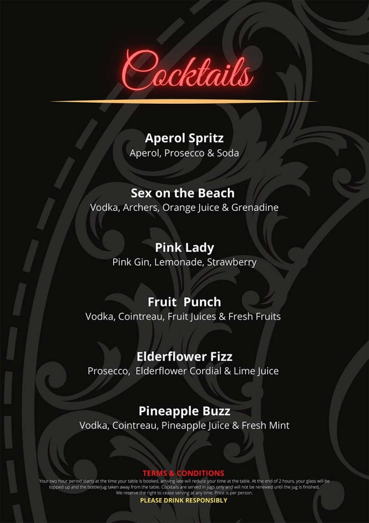 Menu | The Bank Restaurant