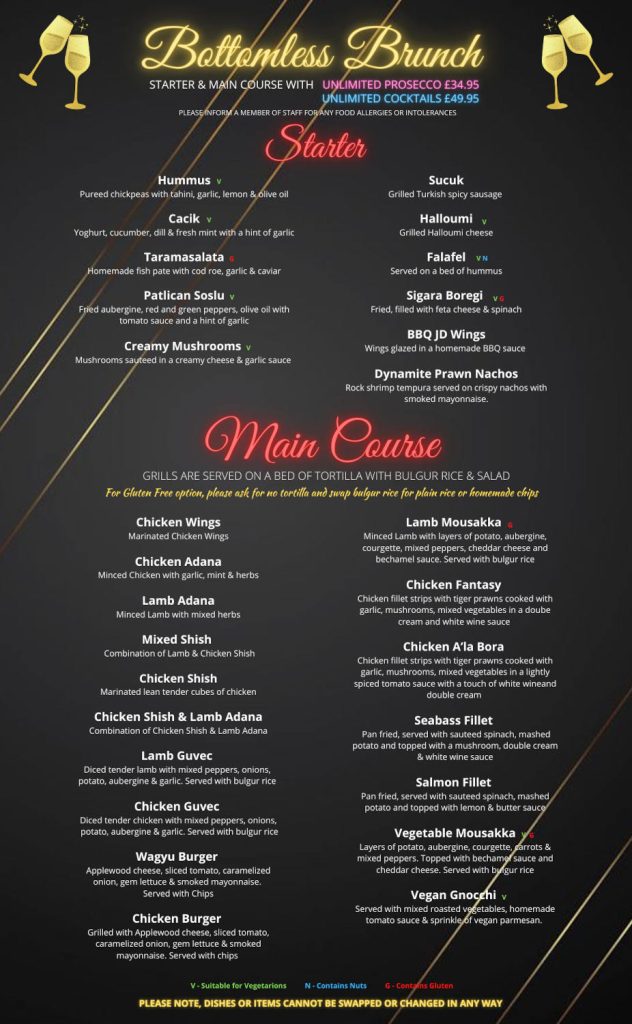 Menu | The Bank Restaurant
