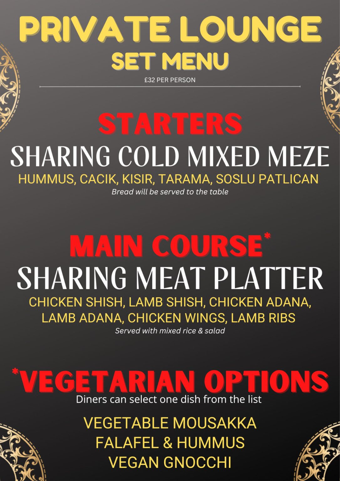 Menu | The Bank Restaurant